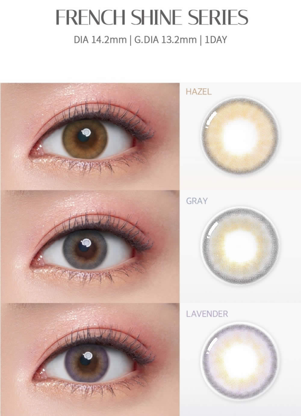 Olens French Shine 1 Day Lavender 10 Pack - 香港網上隱形眼鏡 (HKCONS)